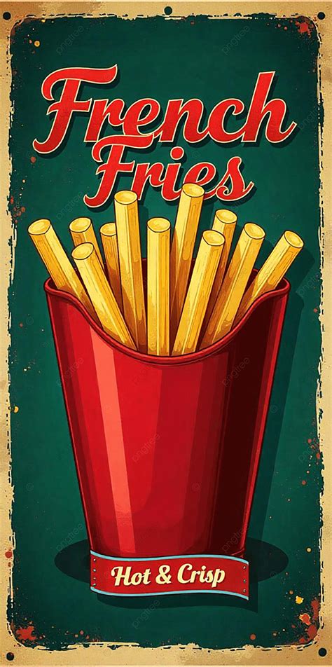 진짜 패스트 푸드 빈티지 감자 튀김 포스터 배경 배경 화면 및 일러스트 무료 다운로드 Pngtree