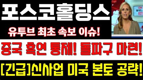 포스코홀딩스 긴급 신사업 미국 본토 공략 중국 흑연 통제 돌파구 마련 포스코홀딩스 포스코홀딩스주가 포스코홀딩스주가전망 Youtube