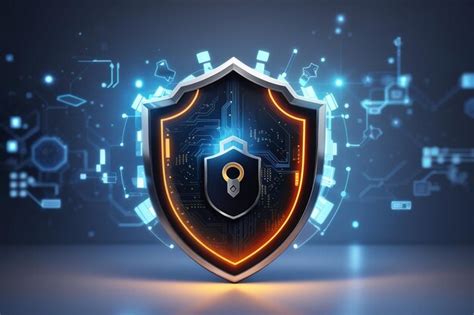 Premium Ai Image Cyber Security Technology Concept Shield With Keyhole Icon Personal Data