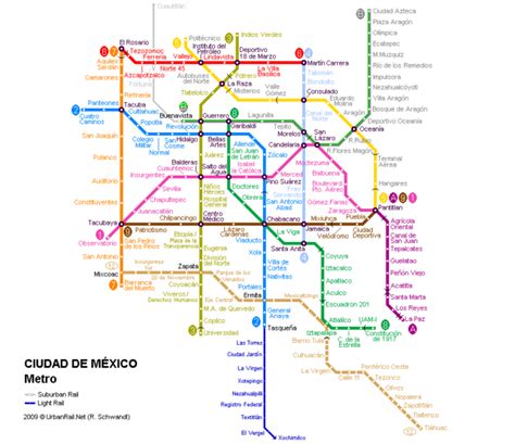 Mapa Del Metro De La Ciudad De México México Mi País