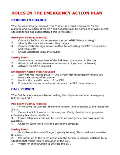 Emergency Action Plan Templates