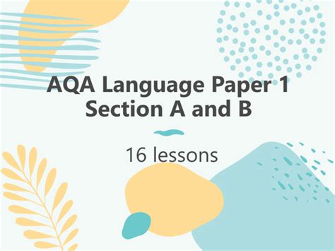 Aqa Language Paper 1 Section A And B Teaching Resources