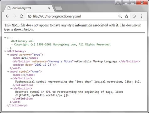 Using Google Chrome As An XML Browser