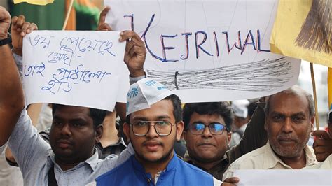 Protest Over Kejriwals Arrest Aap Alleges ‘manhandling By Bjp