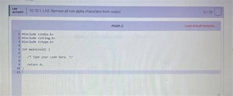 Solved Lab Remove All Non Alpha Characters From Chegg