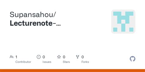Github Supansahoulecturenote Programming