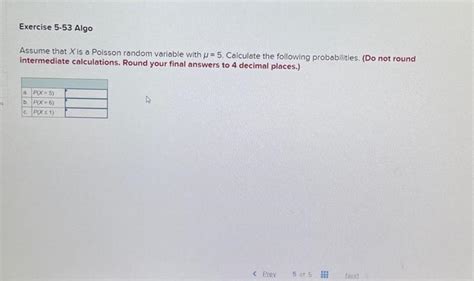 Solved Assume That X Is A Poisson Random Variable With μ5