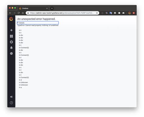 an unexpected error happened when adjusting the timerange on explore · issue 16257 · grafana
