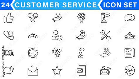 Customer Service And Support Outline Icon Collection Thin Line Set Contains Such Icons As