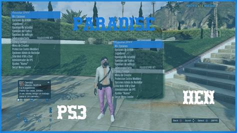 MOD MENU SPRX PARADISE O GTA ONLINE PS HEN HFW YouTube