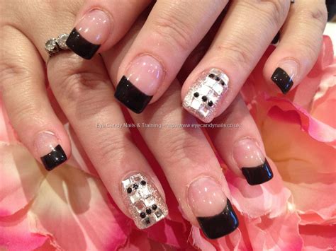 Eye Candy Nails Training Black Gel Polish Tips With Swarovski Crystal Nail Art By Elaine