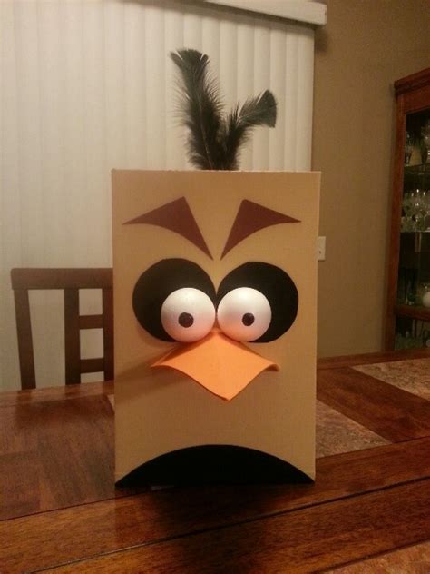 Angry Bird Valentine Box Cereal Box Foam Cardstock Stytofoam Craft Balls And Feathers