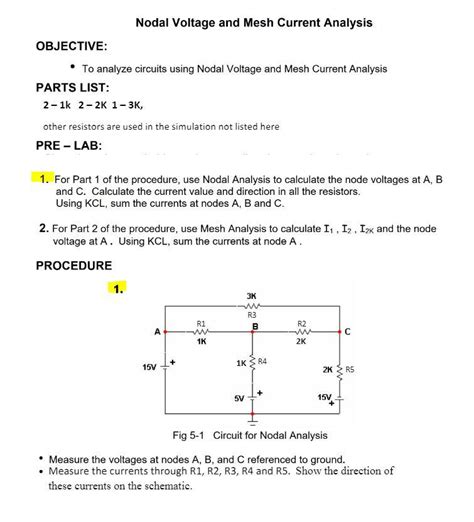 solved nodal voltage and mesh current analysis objective to