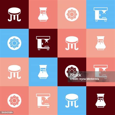 팝 아트 커피 테이블 커피 메이커 도넛 및 기계 아이콘을 붓습니다 벡터 가리기에 대한 스톡 벡터 아트 및 기타 이미지 가리기