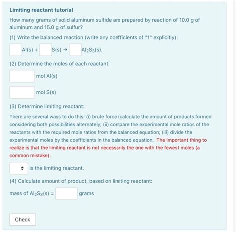 Solved Limiting Reactant Tutorial How Many Grams Of Solid