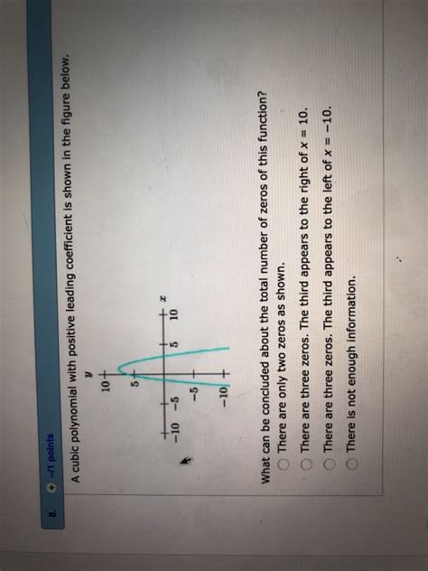 solved 8 o11 points a cubic polynomial with positive