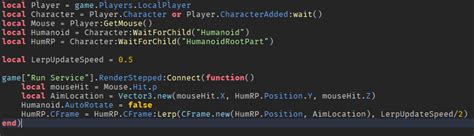 How To Make Humanoidrootpart Not Look Behind Player Camera Scripting Support Developer Forum