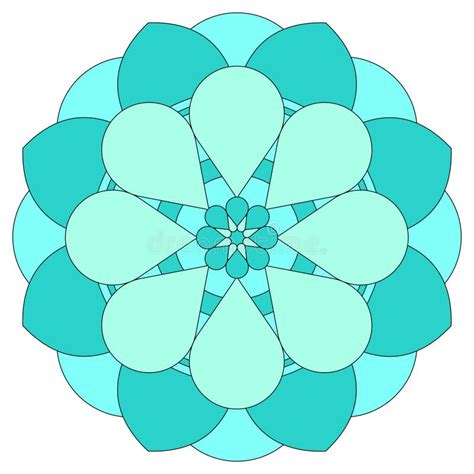 Flower Illustration With Geometric Symmetrical Shapes Stock Image Illustration Of Decor Retro