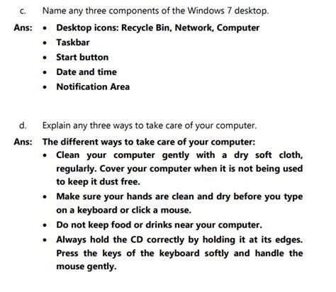 Grade Subject Computer Ch Hardware And Software N B And T B Work