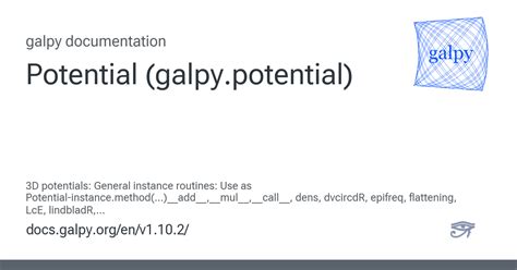 Potential Galpy Potential Galpy V1 10 2 Documentation