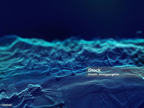 입자의 흐르는 파도를 가진 3d 빅 데이터 사이버 스트림 디자인 0명에 대한 스톡 사진 및 기타 이미지 0명 데이터 디지털 생성 이미지 Istock