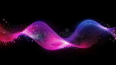 Abstract Waves Flow Dynamically Shimmering With Neon Lights Creating