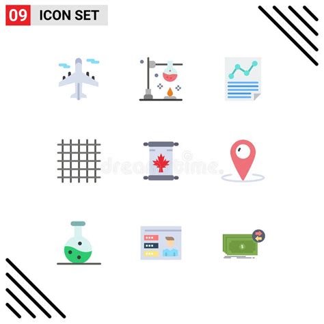Flat Color Pack Of 9 Universal Symbols Of Note Line Data Layout Report Stock Vector
