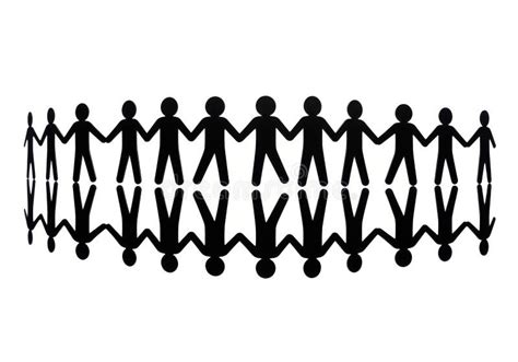 Paper Chain Figures Holding Hands Stock Illustration Illustration Of Paper Group 376990851