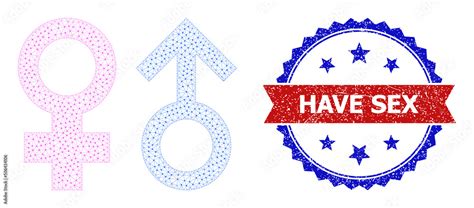 Net Sex Sign Wireframe Icon And Bicolor Grunge Have Sex Watermark Mesh Wireframe Symbol Is