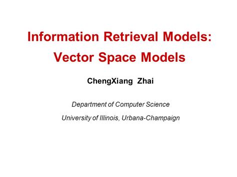 Vector Space Retrieval Model