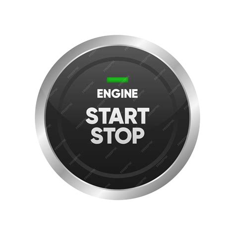 premium vector engine start stop button car dashboard element press the button to start the