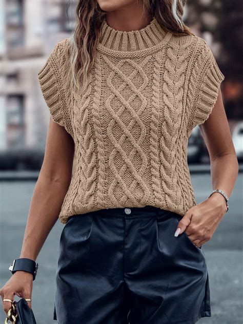 Cable Knit Mock Neck Sweater Vest Artofit