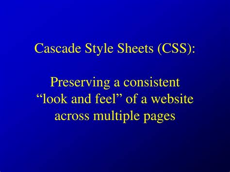 Ppt Lecture 33 Cascade Style Sheets Css Powerpoint Presentation