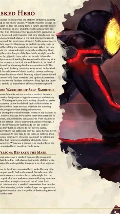 Masked Hero Class Dungeons And Dragons Classes Dnd Classes Dungeons