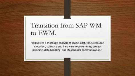 Sap Wm To Ewm Transition Strategic Points To Be Considered