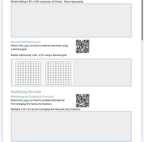 Decimal Grid Subtraction Watch This Video On How To Chegg Com