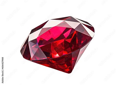 Ruby Transparent Background Png Red Ruby Stone Isolated Generative Ai Stock Illustration
