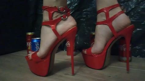 Lady L Crush Cans With Sexy Red High Heels European Porn Xhamster