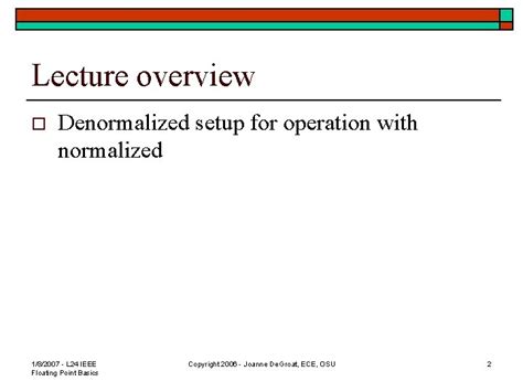 IEEE Floating Point Handling Denormalized Numbers L