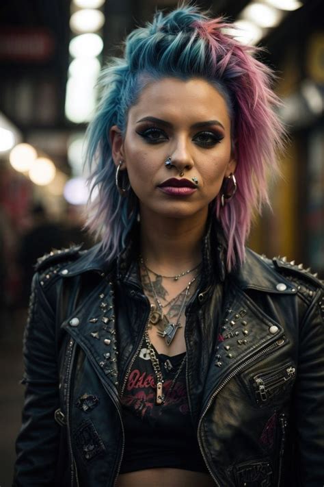 Zoom In On The Details Of A Beautiful Female Punk