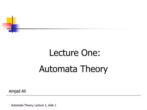 PPT Lecture One Automata Theory PowerPoint Presentation Free Download ID