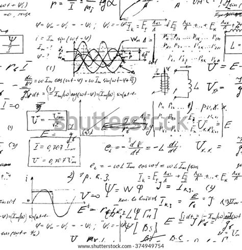 Seamless Endless Pattern Background With Handwritten Mathematical