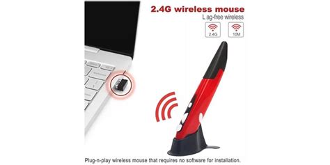Wireless Mouse Pen 24ghz Vertical Pen Shaped Stylus Mice Battery