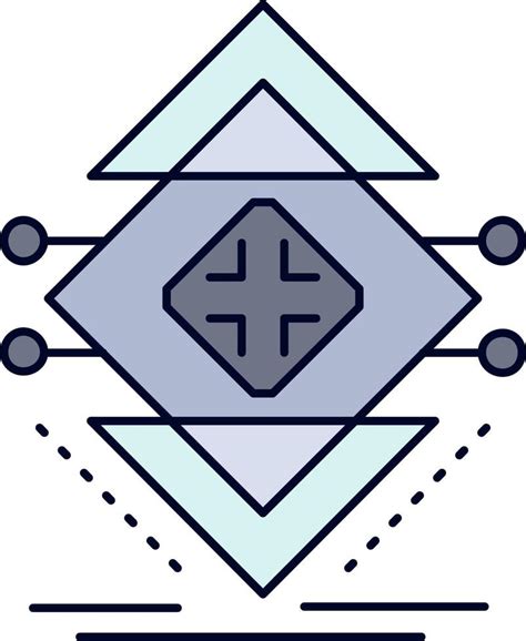 Computing Data Infrastructure Science Structure Flat Color Icon Vector