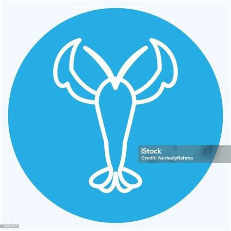 부드러운 파란색 배경에 고립 된 트렌디 한 파란 눈 스타일의 랍스터 아이콘 갈고리 발톱에 대한 스톡 벡터 아트 및 기타 이미지 갈고리 발톱 갑각류 고기 Istock