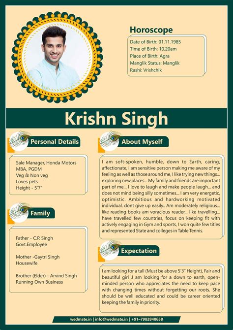 Samples Of Biodata For Marriage Matrimonial Biodata Sample For Boy Girl