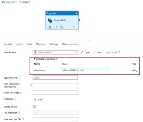 Azure Adf Copy Task With Excel In A Foreach Loop Stack Overflow