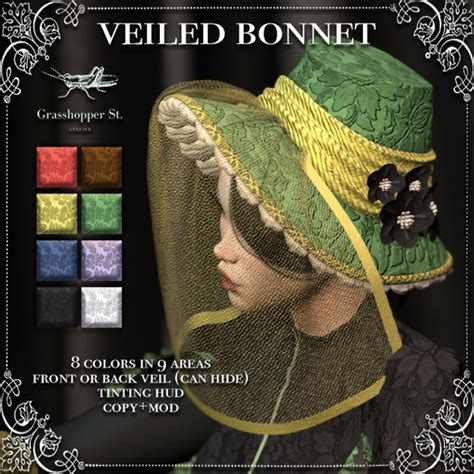 Second Life Marketplace Grasshopper St Veiled Bonnet