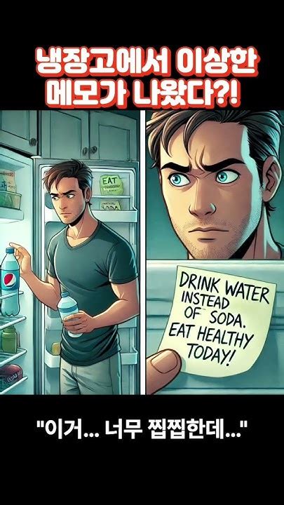 웹툰 냉장고에서 이상한 메모가 나왔다 냉장고의비밀 미스터리메모 공포반전 웃긴상황 배달의정체 Youtube