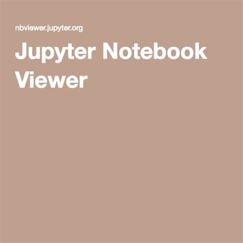 Nbviewer Jupyter Notebook